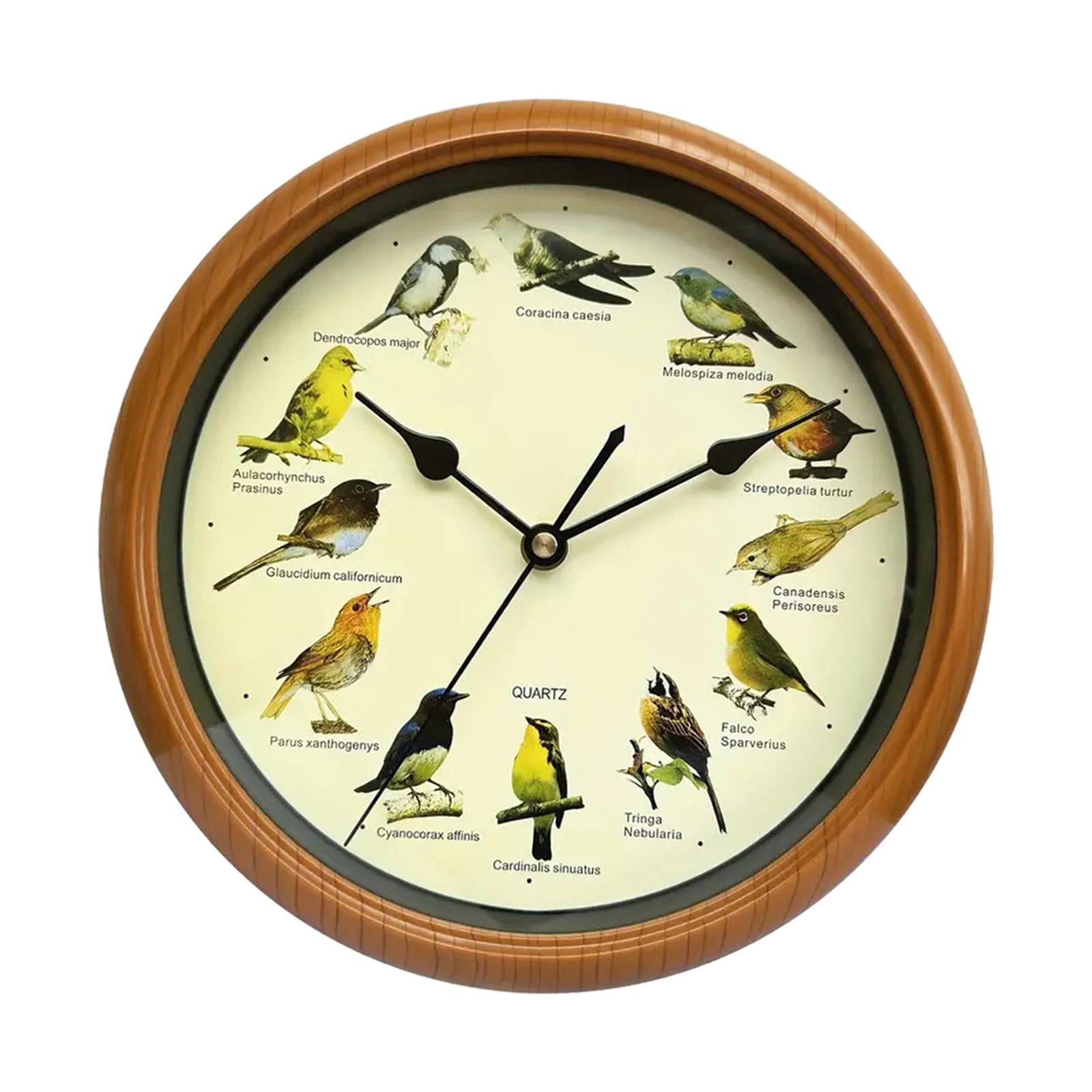 LOVIVER Wall Clock 10inch Singing Bird Wall Clock Elegant Sturdy Round ...