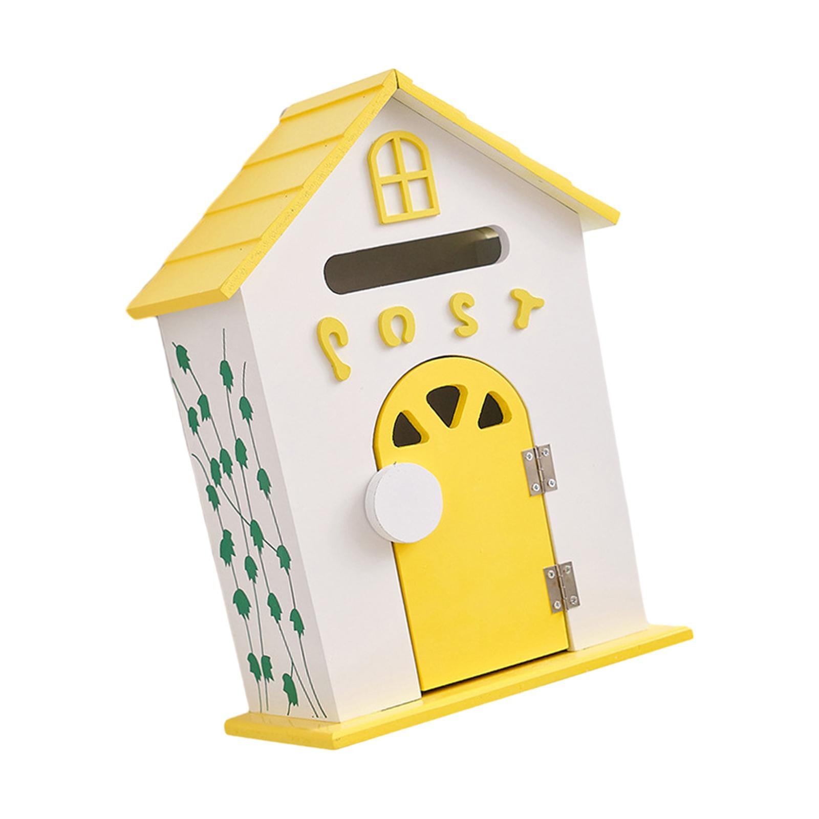 LOVIVER Wall Mount Mail Wooden Post Box Rustic Decorative Coffee Shop ...