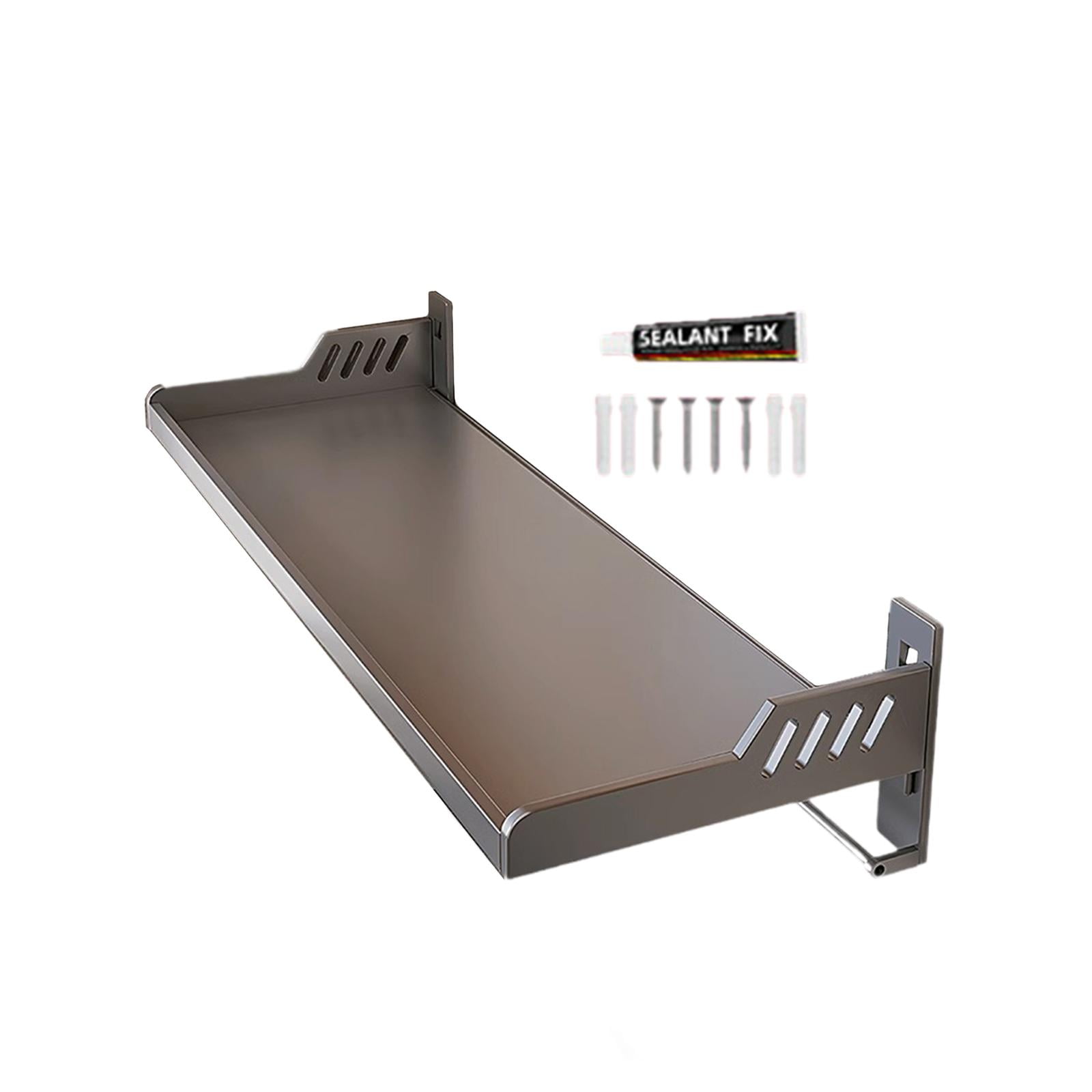 LOVIVER Wall Mounted Condiment Holder Kitchen Shelf Carbon Steel ...