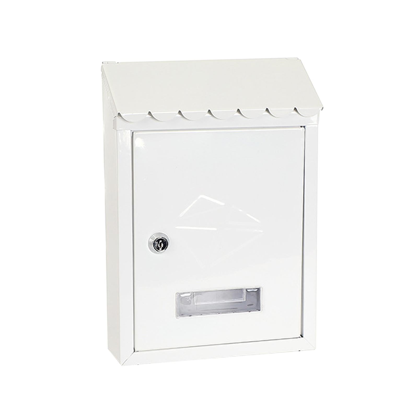 LOVIVER Wall Mounted Mailbox Mail Boxes Outdoor with Key Rainproof Drop ...