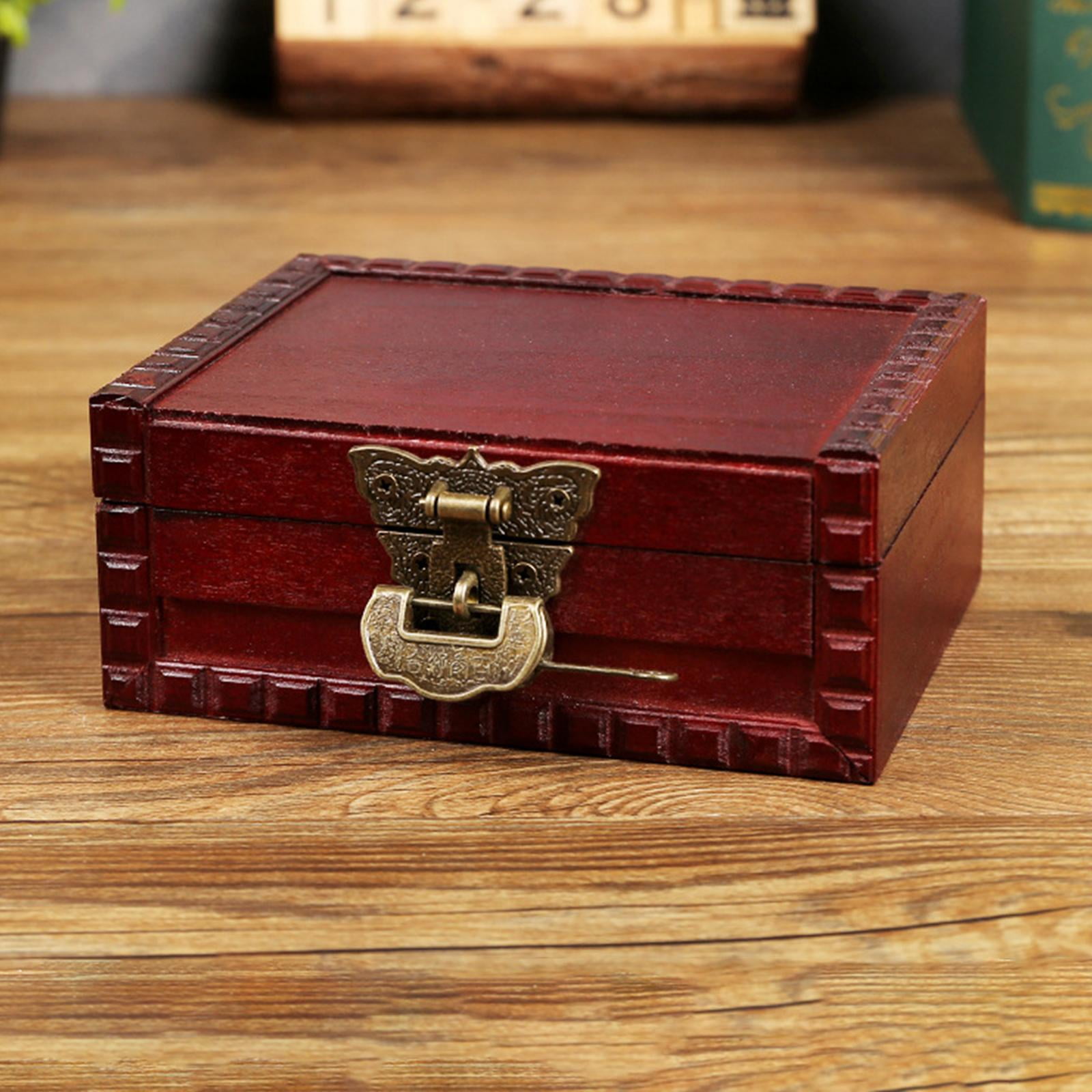 LOVIVER Wooden Keepsake Box, Decorative Wood Retro Chest Keepsake Box ...