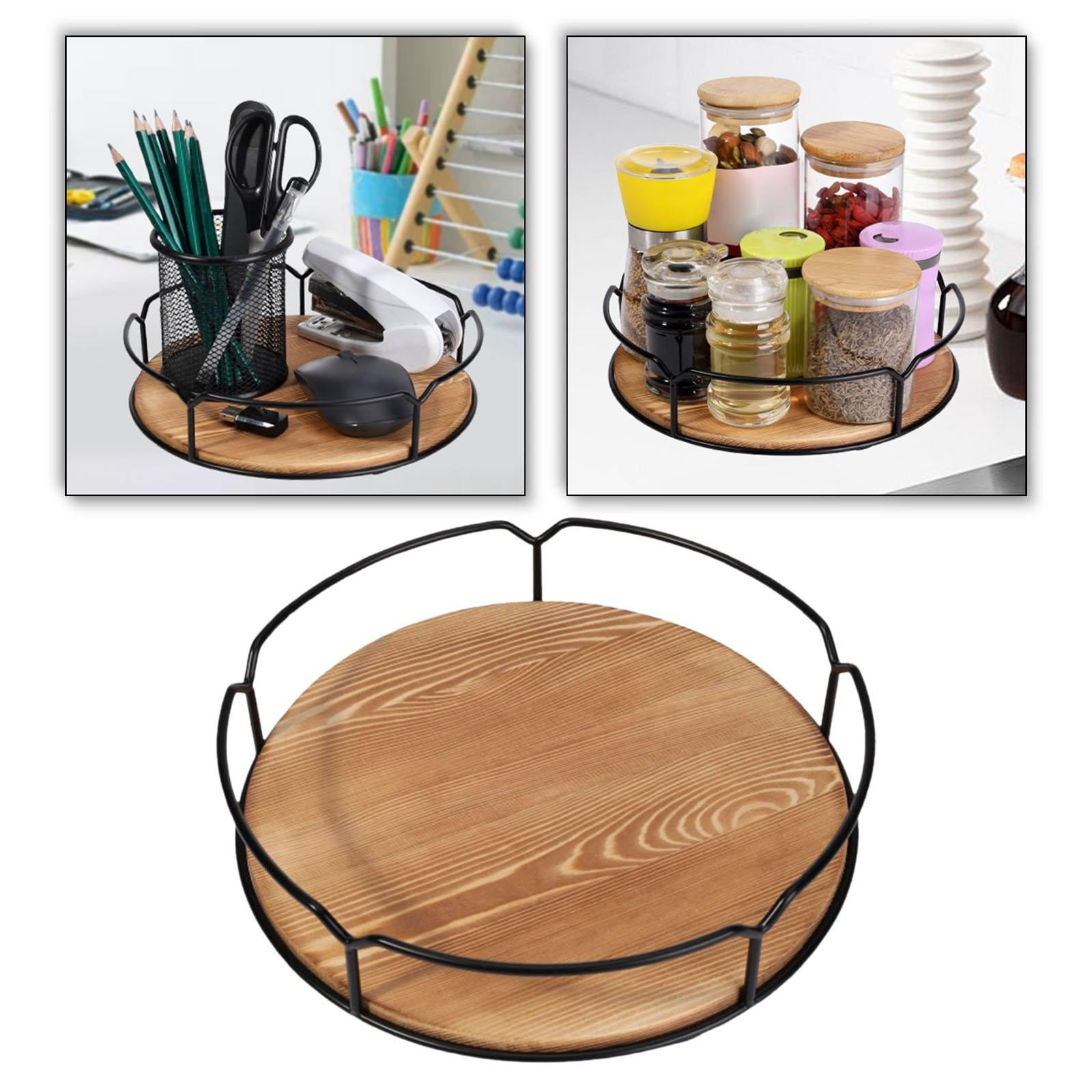LOVIVER Wooden Turntable Tray Rotating Versatile for Kitchen Countertop ...