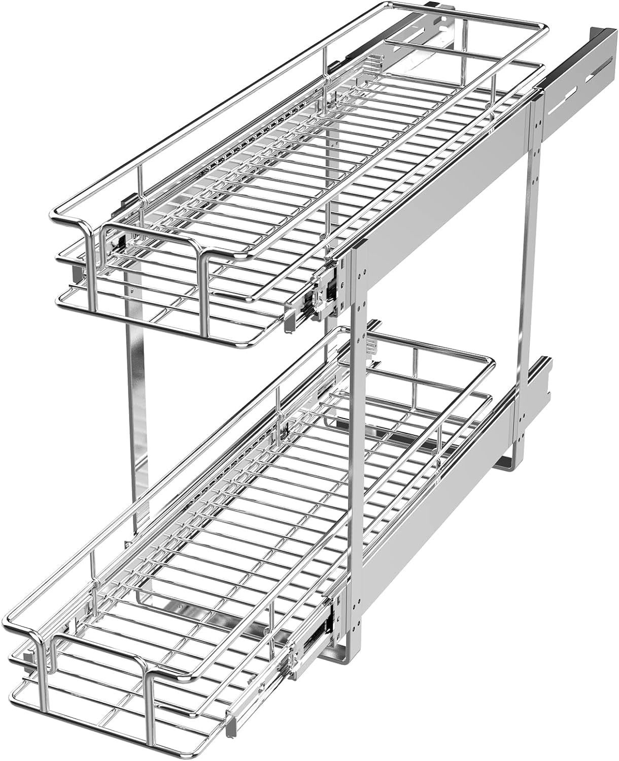 LOVMOR 2 Tier Individual Pull Out Cabinet Organizer 7.5" W x 21.5" D ...