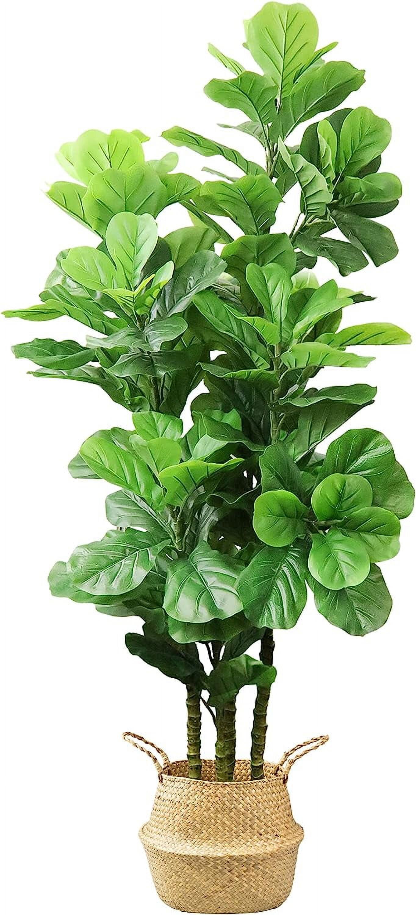 LOVMOR 6ft Artificial Tree Indoor with Woven Seagrass Basket ...