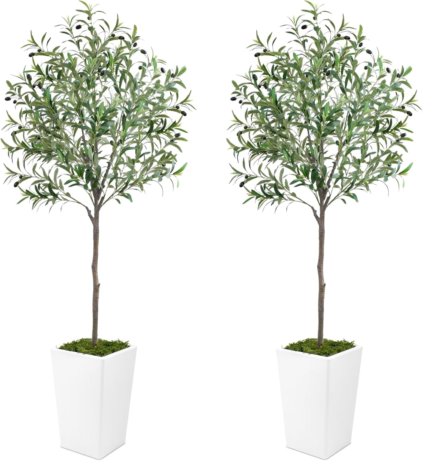 LOVMOR Artificial Olive Tree, 6ft Fake Tall Faux Olive Tree for Indoor ...