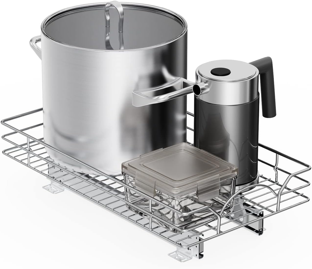 LOVMOR Individual Pull Out Cabinet Organizer, 2 Tier Slide Out Cabinet ...