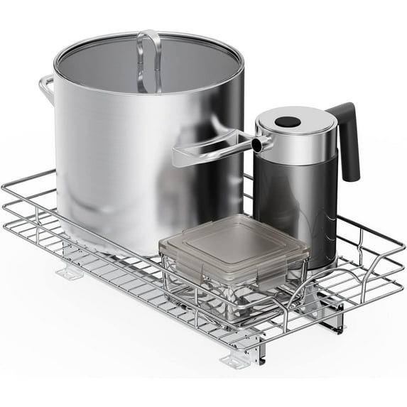 LOVMOR Individual Pull Out Cabinet Organizer, 2 Tier Slide Out Cabinet ...