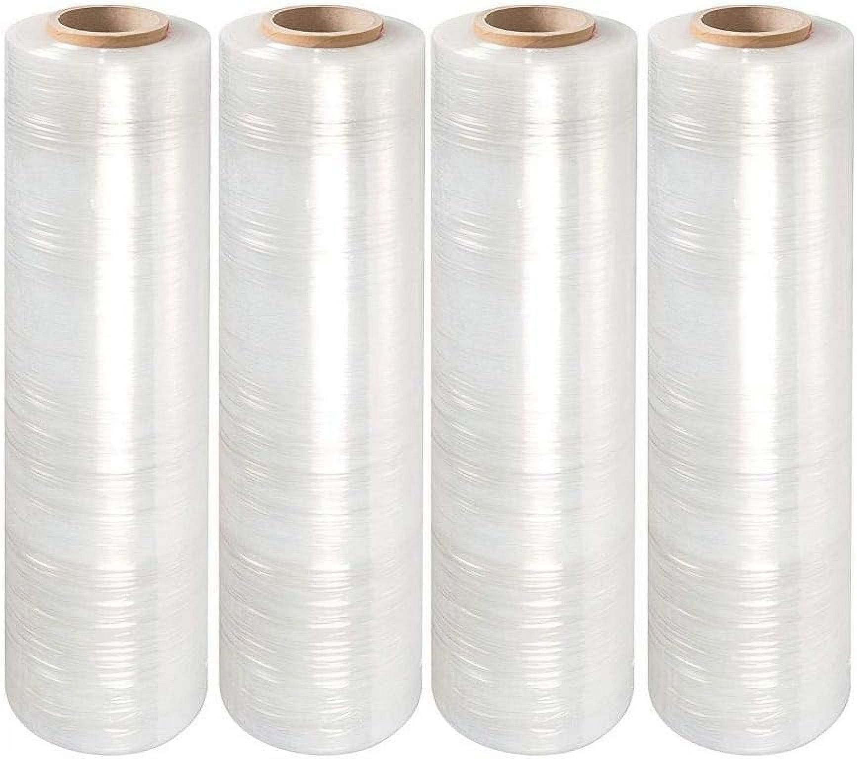 LOVPAIN4 Rolls of Clear Stretch Film Premium Plastic Pallet Wrap 18" Wide x 1000 FT. 80 Gauge, 3 ...