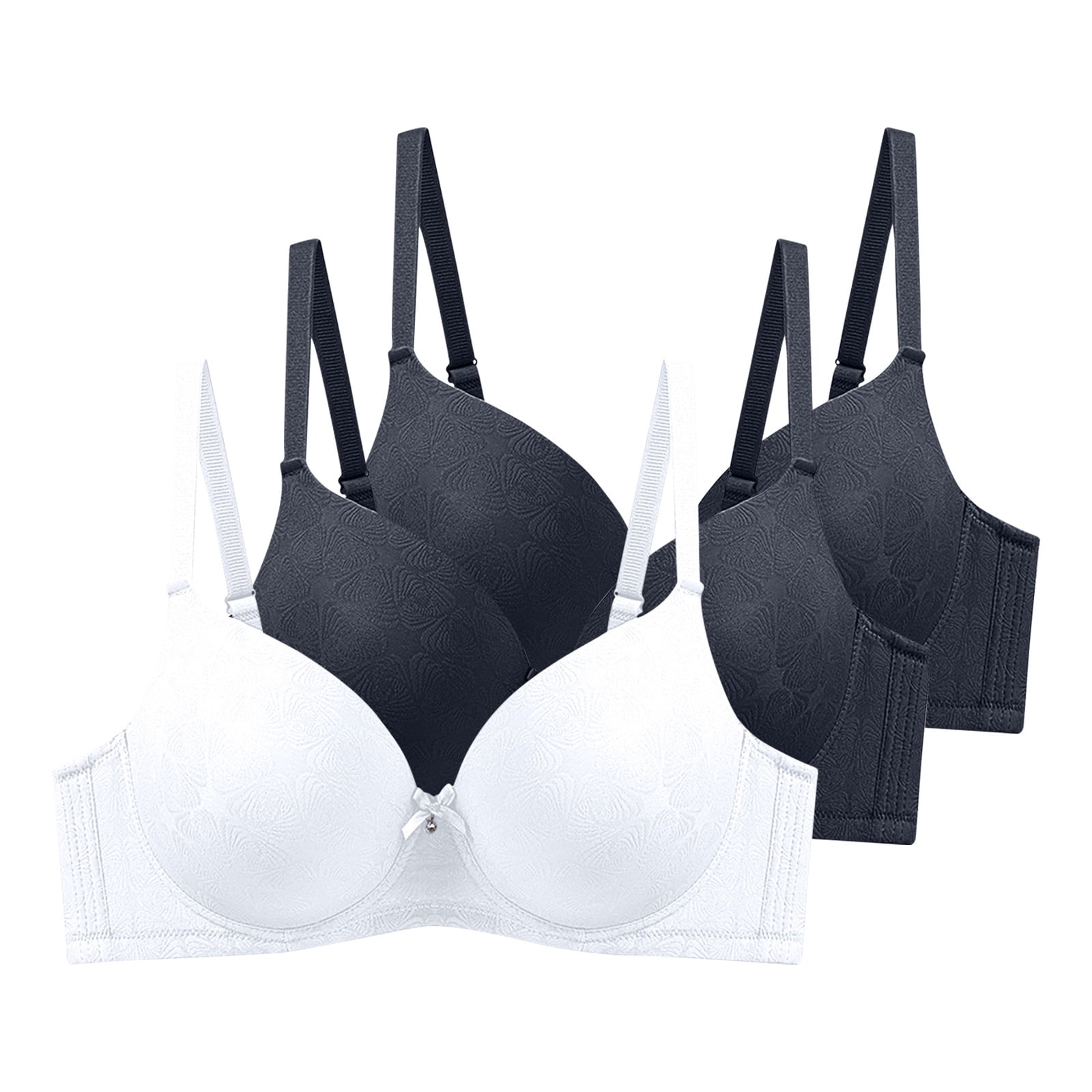 LOVZFMLL 3 Pack Plus Size Bras for Women Floral Comfort Underwire Bra ...