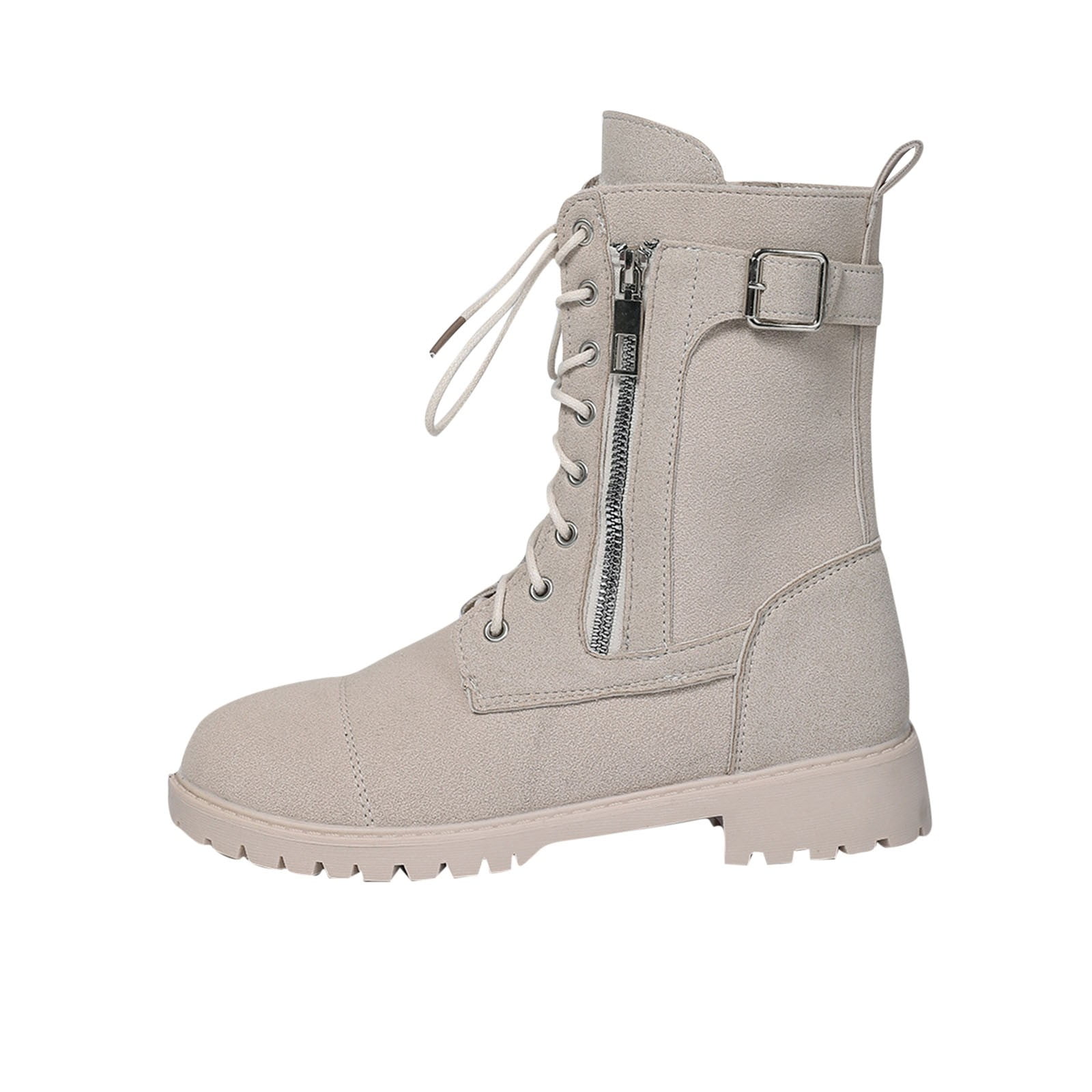 LOVZFMLL Boots for Women Ankle Combat Boots Lace Up Round Toe ...