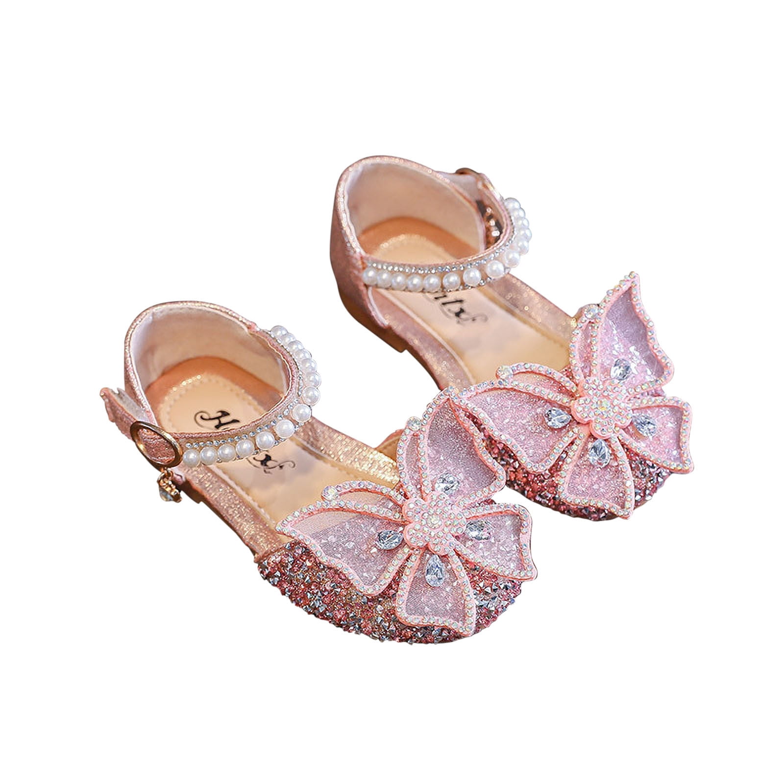 LOVZFMLL Girls Dress Shoes Glitter Mary Jane Princess Flats Butterfly ...