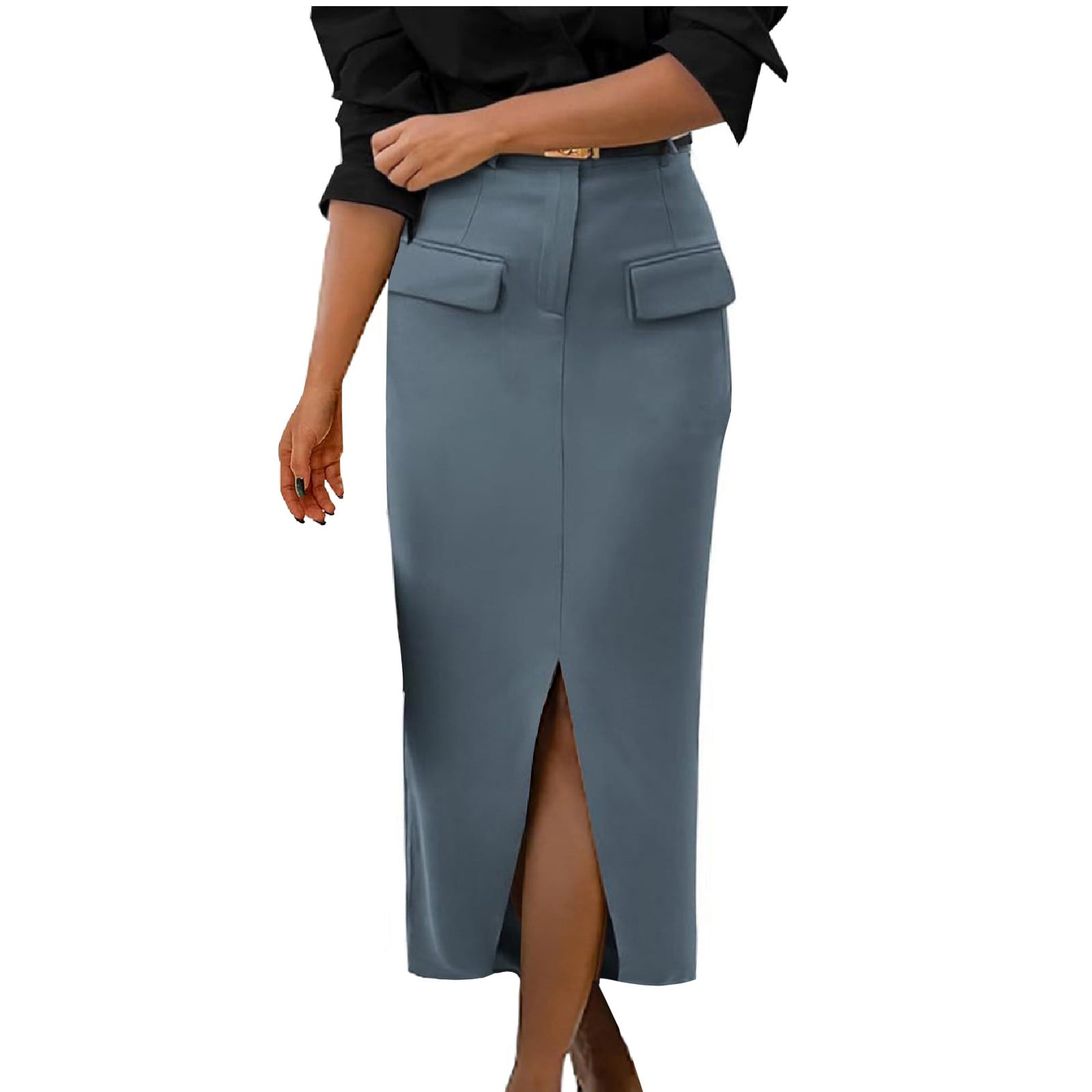 LOVZFMLL Long Skirts for Women 2025 Office Work Clothes Solid Casual ...