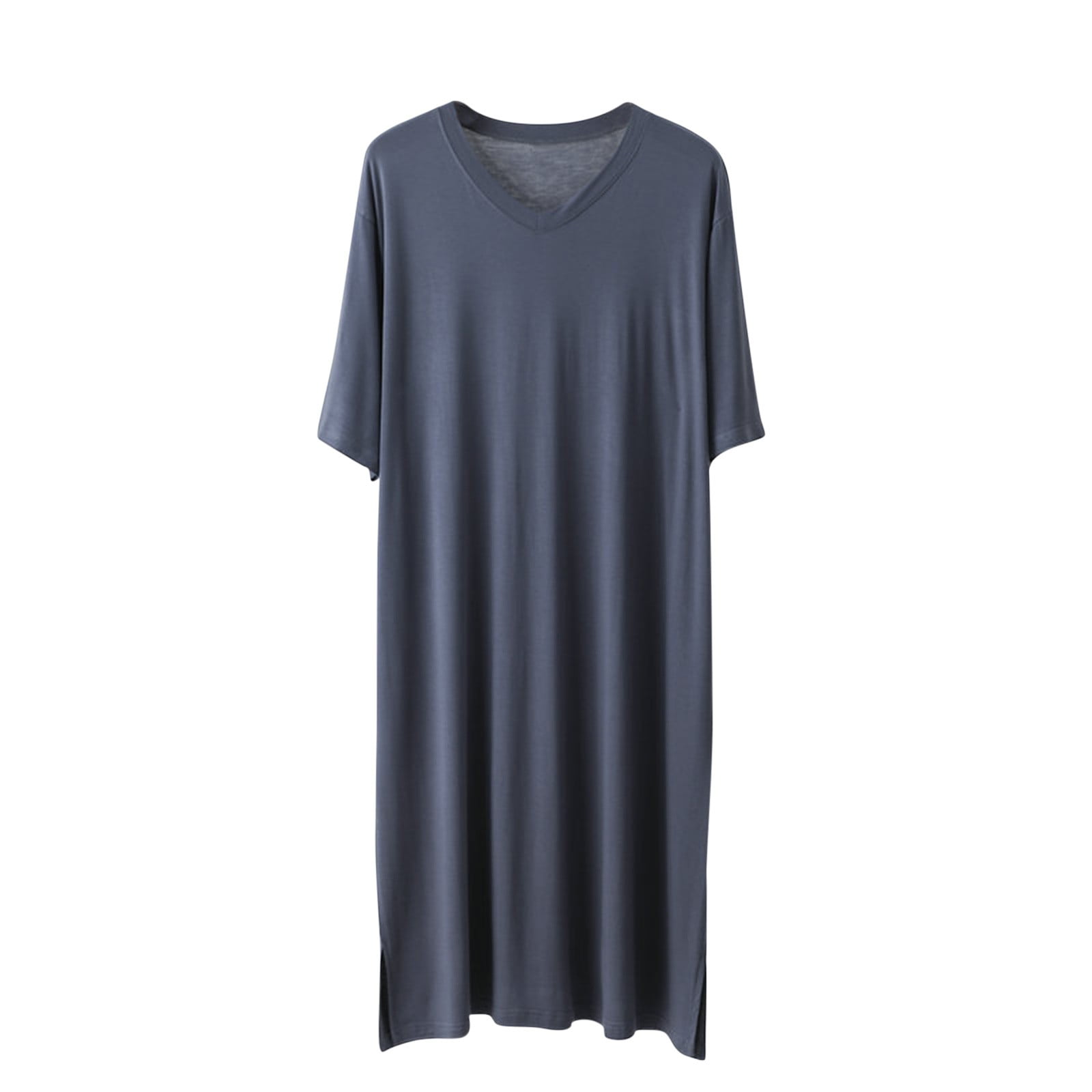 LOVZFMLL Men's Cotton Pyjama V Neck Short Sleeve Tops T-Shirt Lounge ...