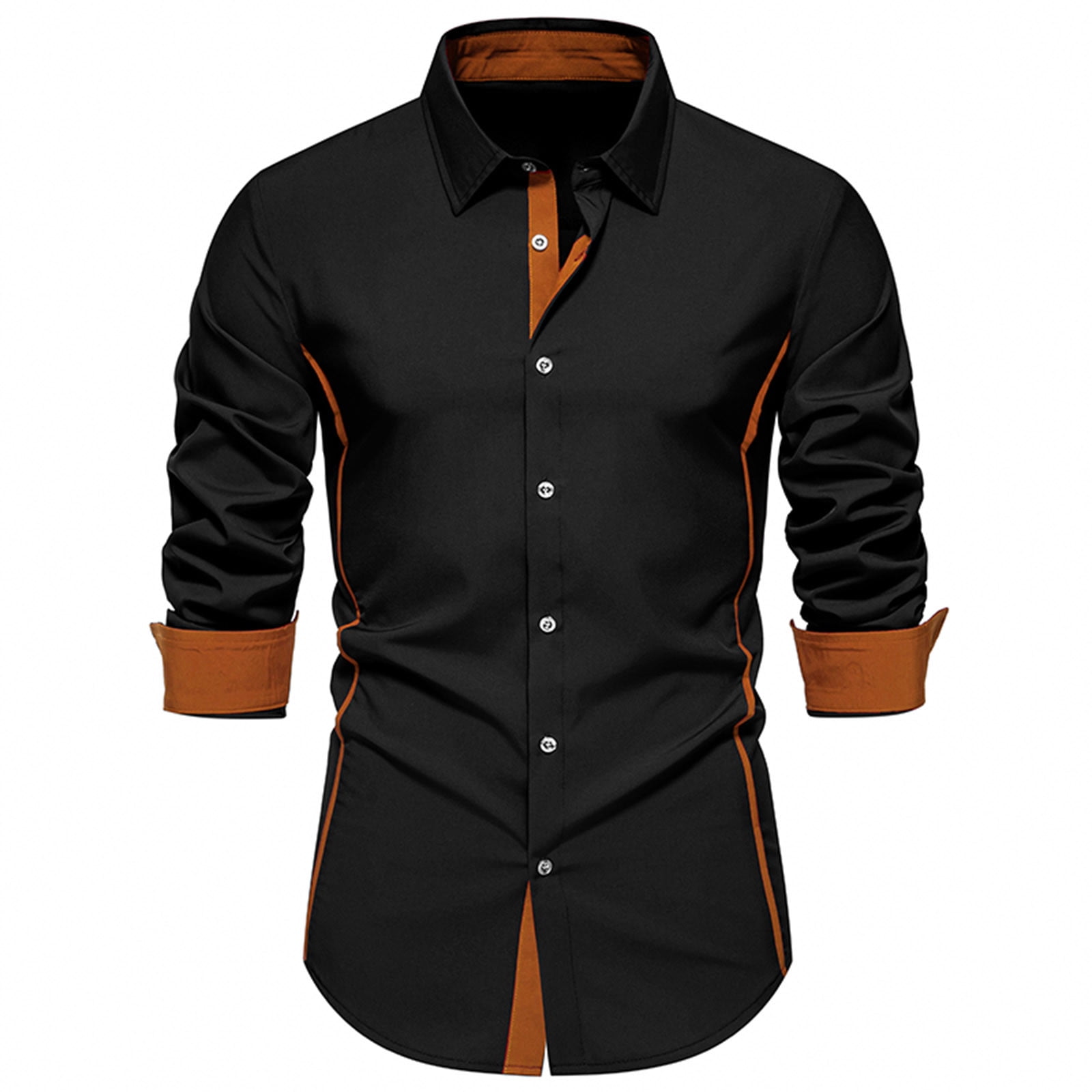 LOVZFMLL Men's Shirts, Colorblock Fashion Button-Down Shirt, Casual ...