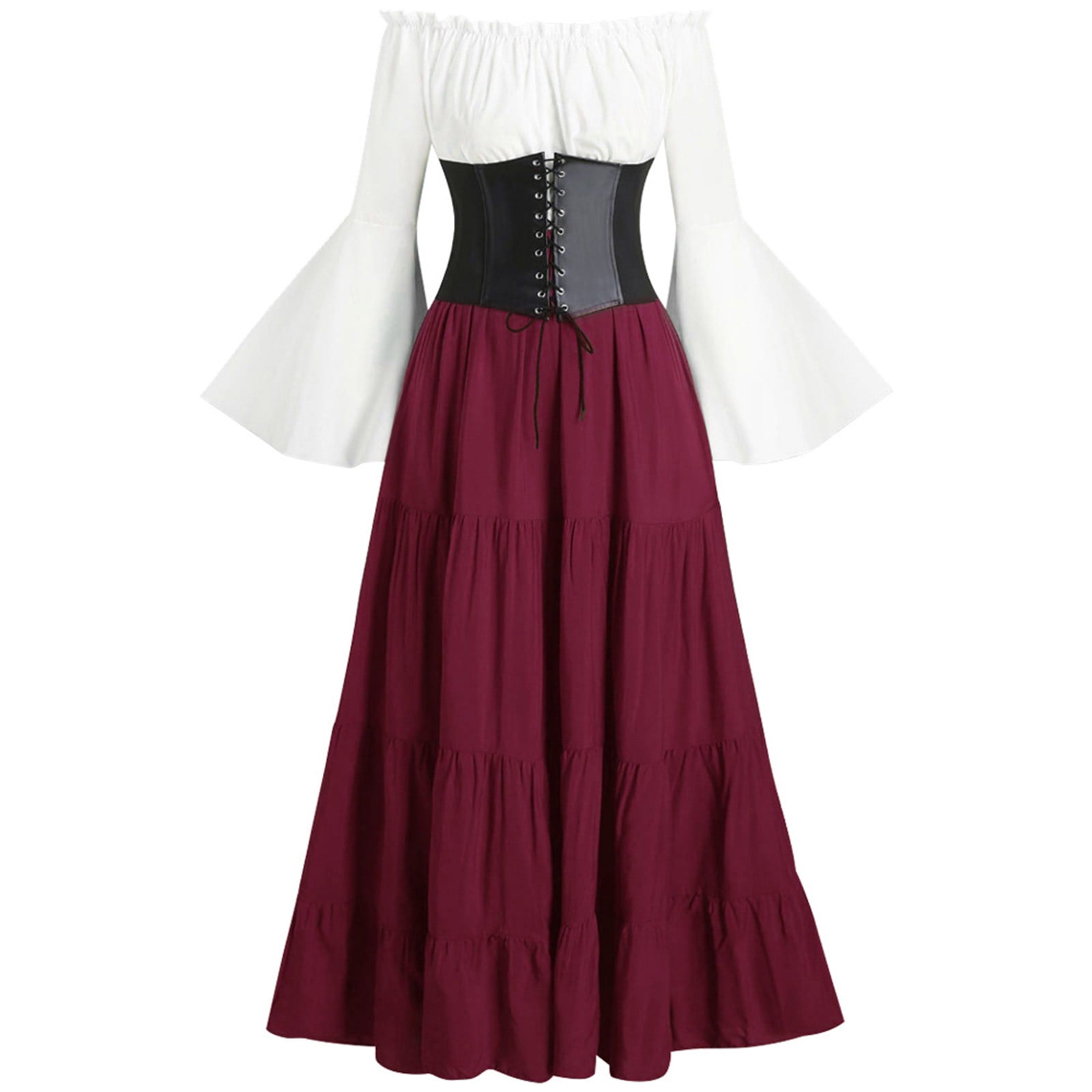 LOVZFMLL Renaissance Costume for Women Medieval Peasant Dress Off ...
