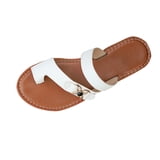 LOVZFMLL Sandals for Women 2025 Casual Ring Toe Flat Slippers Summer ...