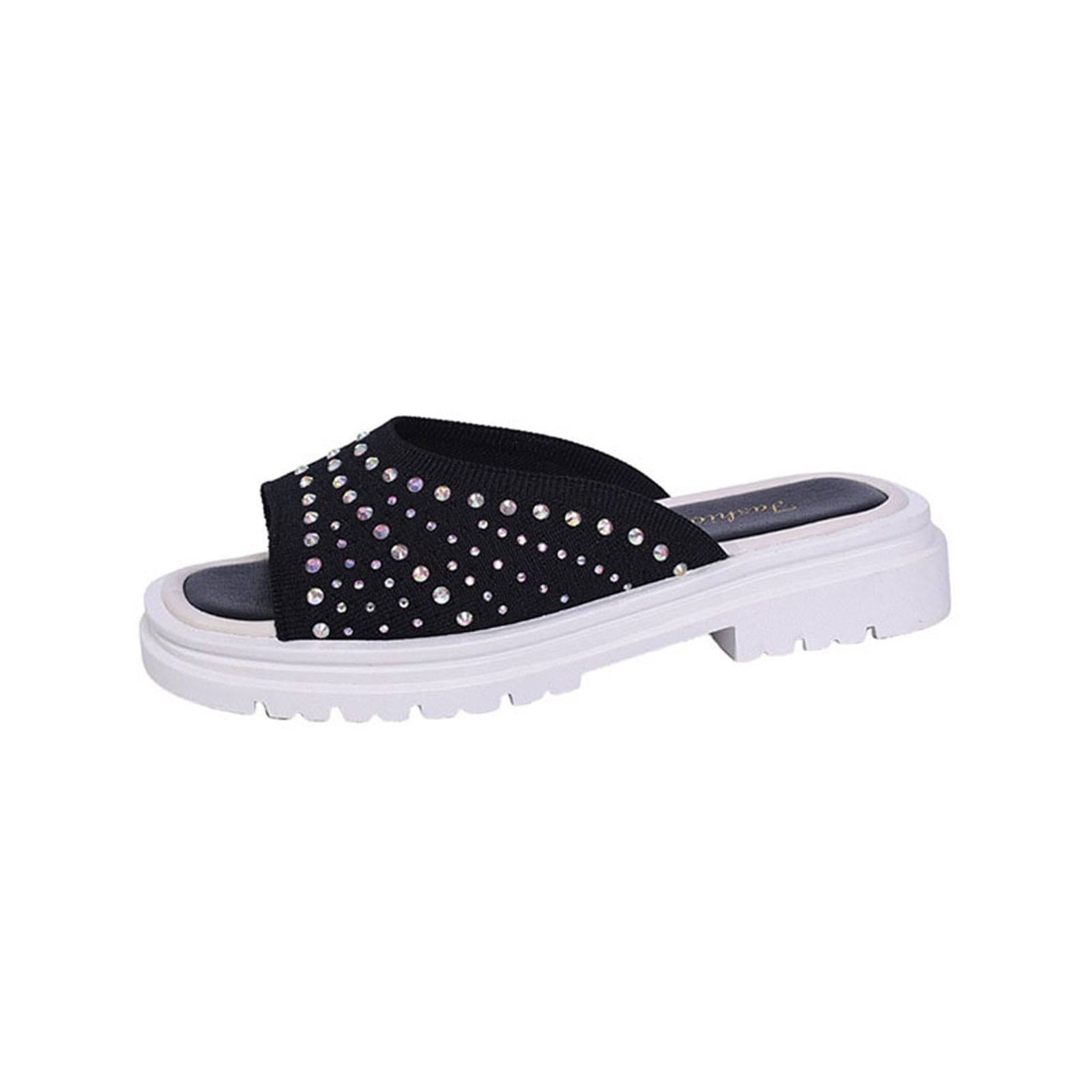 LOVZFMLL Sandals for Women 2025 Summer Fashion Glitter Square Toe Beach ...