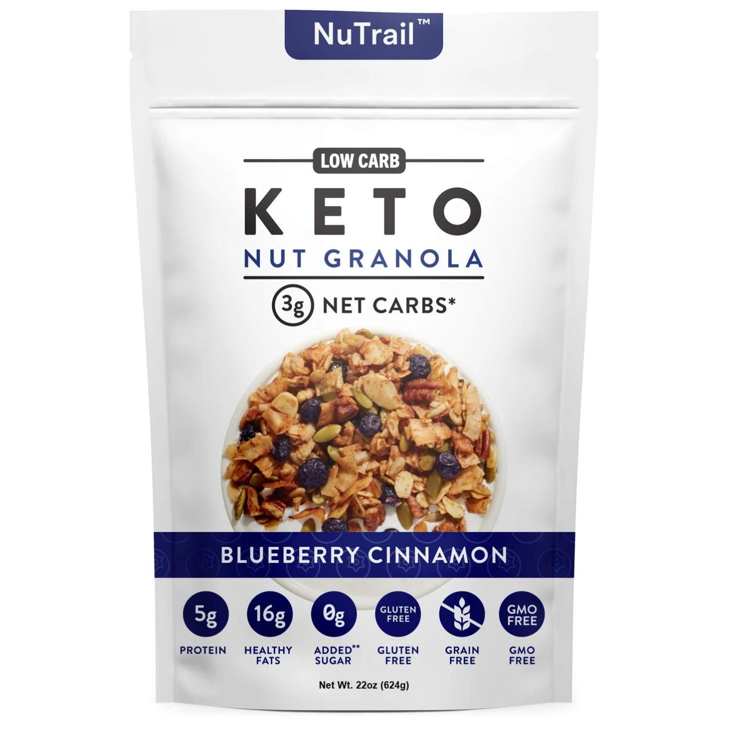 LOW CARB Keto Nut Granola, Blueberry Cinnamon, 22oz (642g) - Walmart.com