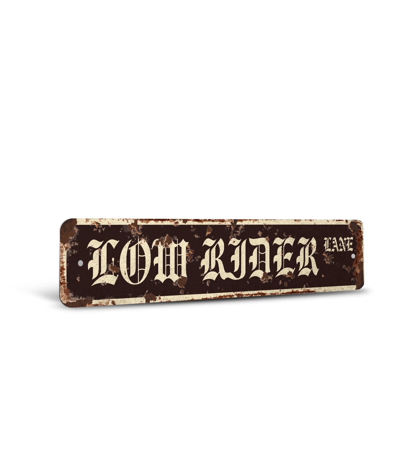 LOW RIDER Vintage Style Rustic Street Sign – Lowrider Chrome Rims Car ...