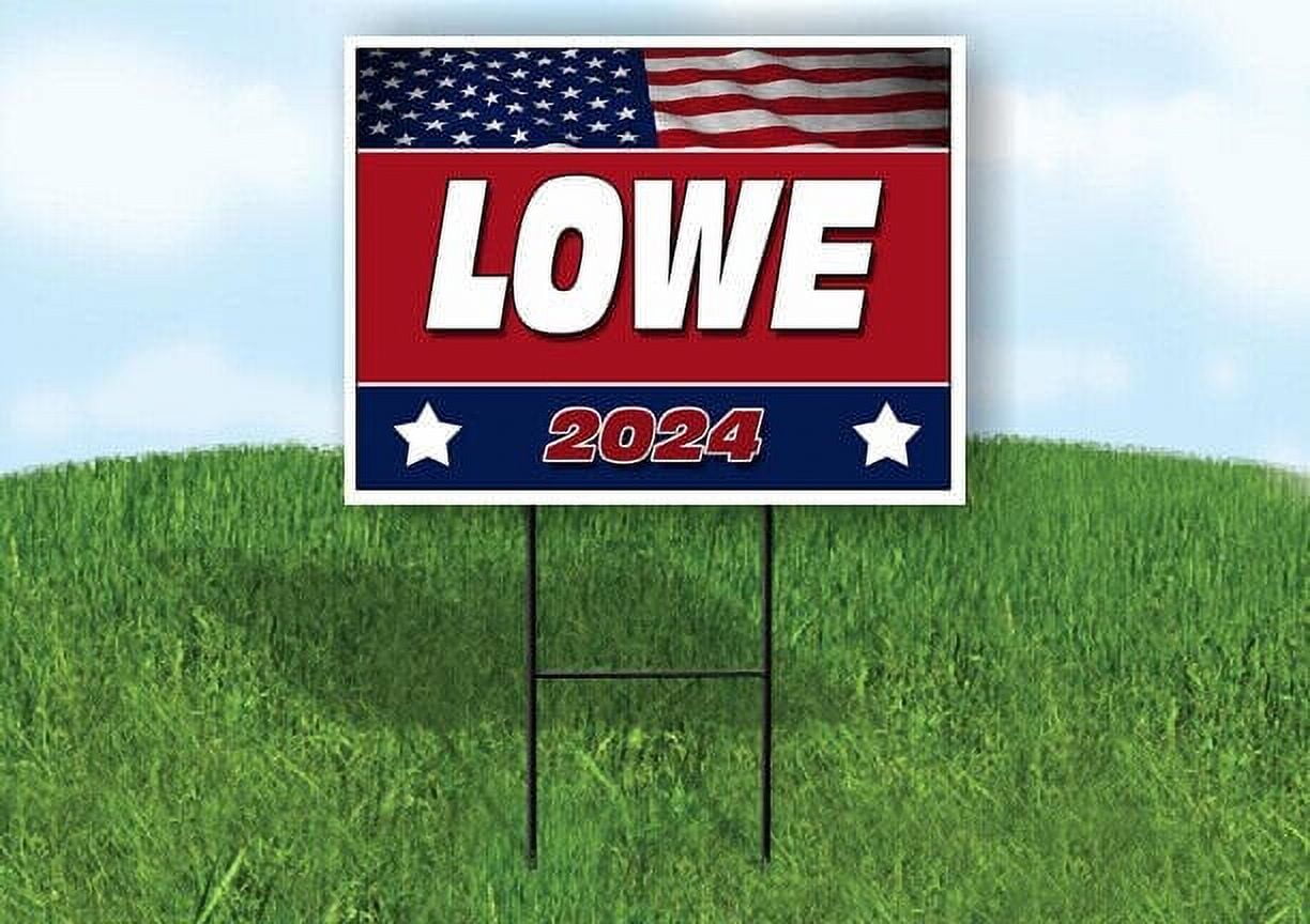 LOWE FLAG RED 2024 18inx24in Yard Road Sign w/ Stand - Walmart.com