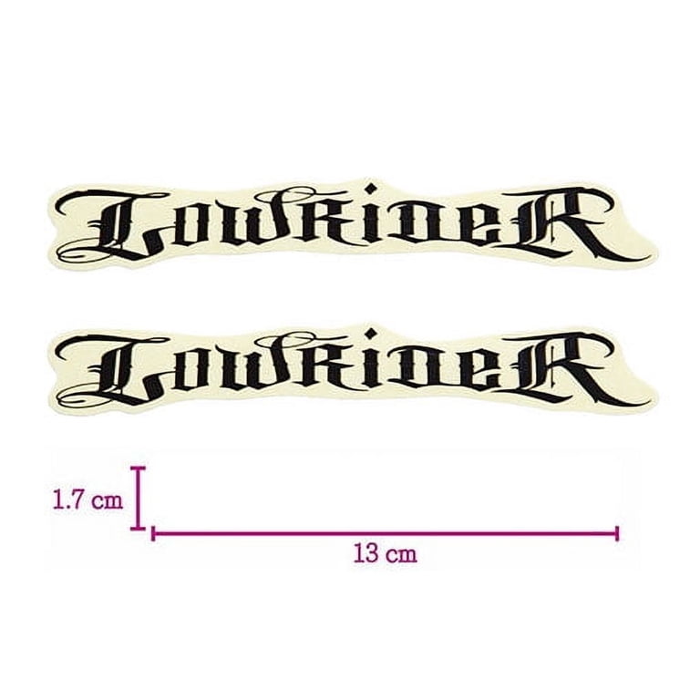 Lowrider Alphabet LOWRIDER STICKER MGS BLACK. Bike Part, Bicycle Part,