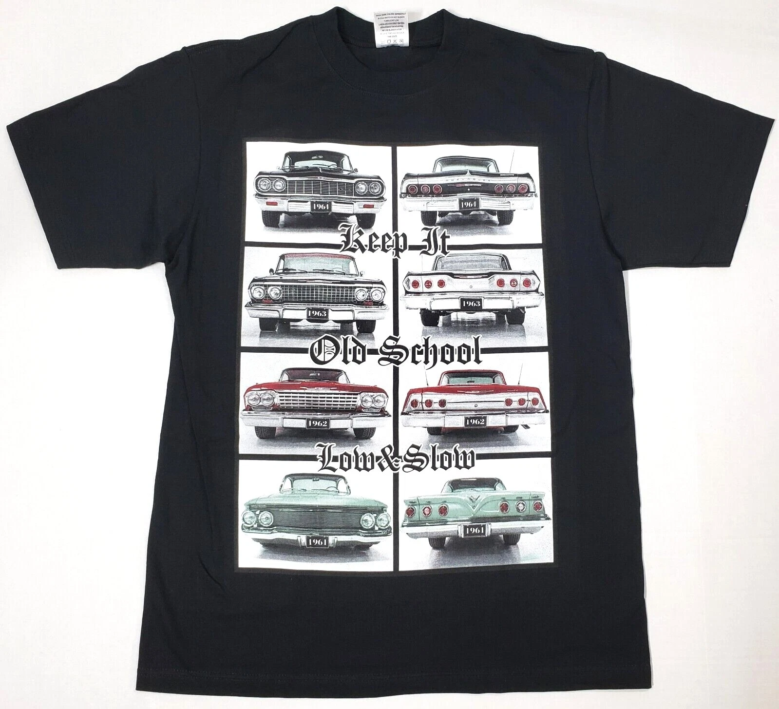 LOWRIDER T-shirt Low Rider Old School Cars Low & Slow Men's Tee Black ...