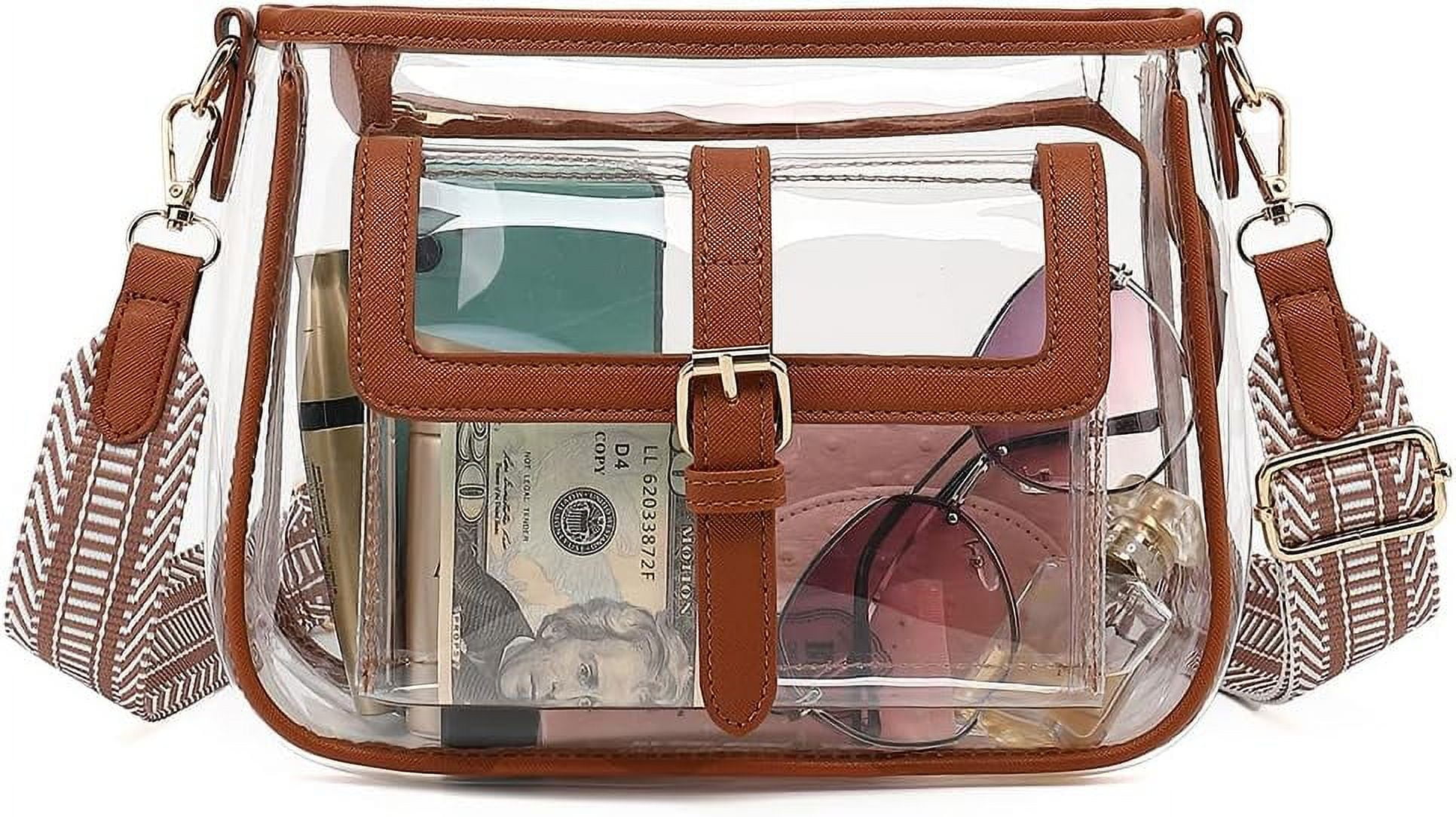 LOXOMU Clear Purses For Women Stadium, Clear Crossbody Bag Stadium Approved, Transparent Clear ...