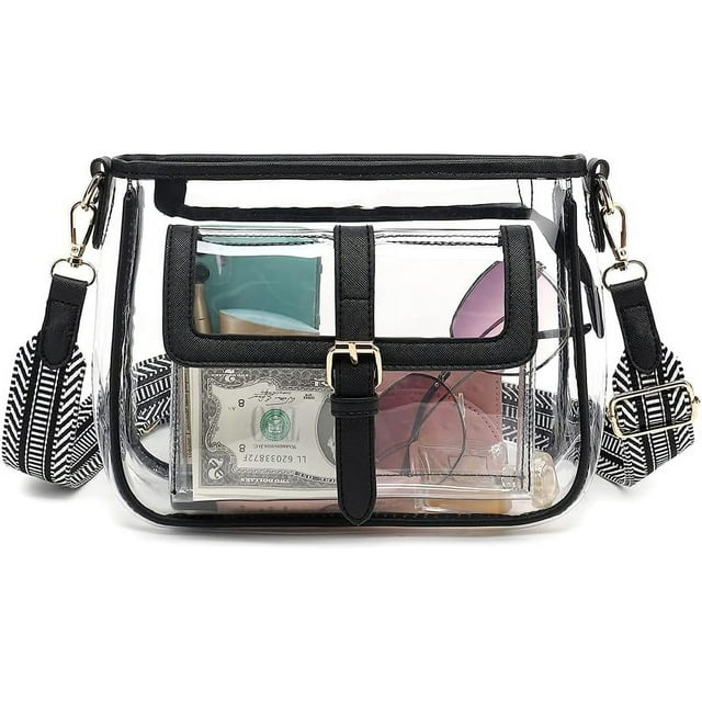 LOXOMU Clear Purses For Women Stadium, Clear Crossbody Bag Stadium Approved, Transparent Clear ...