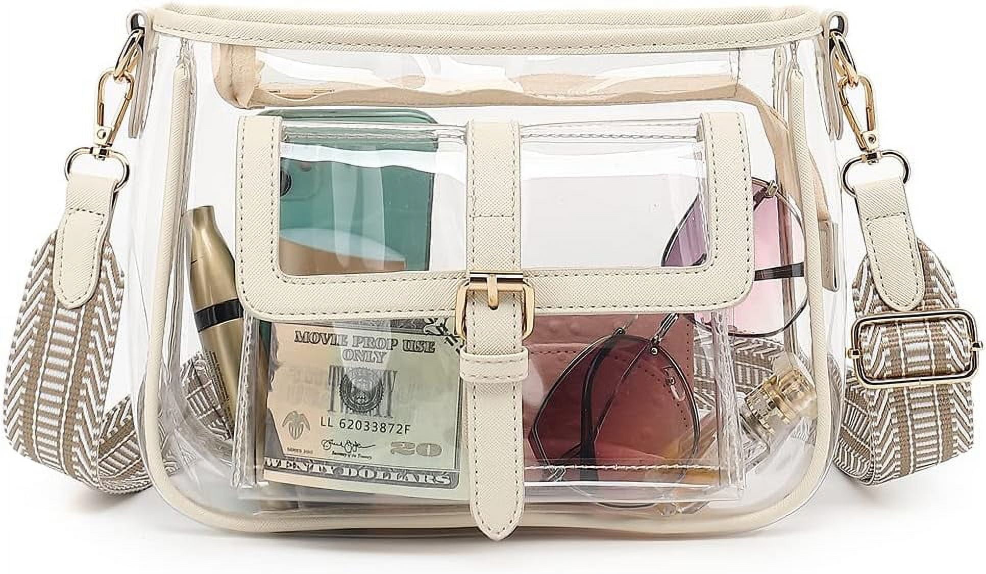 LOXOMU Clear Purses For Women Stadium, Clear Crossbody Bag Stadium Approved, Transparent Clear ...