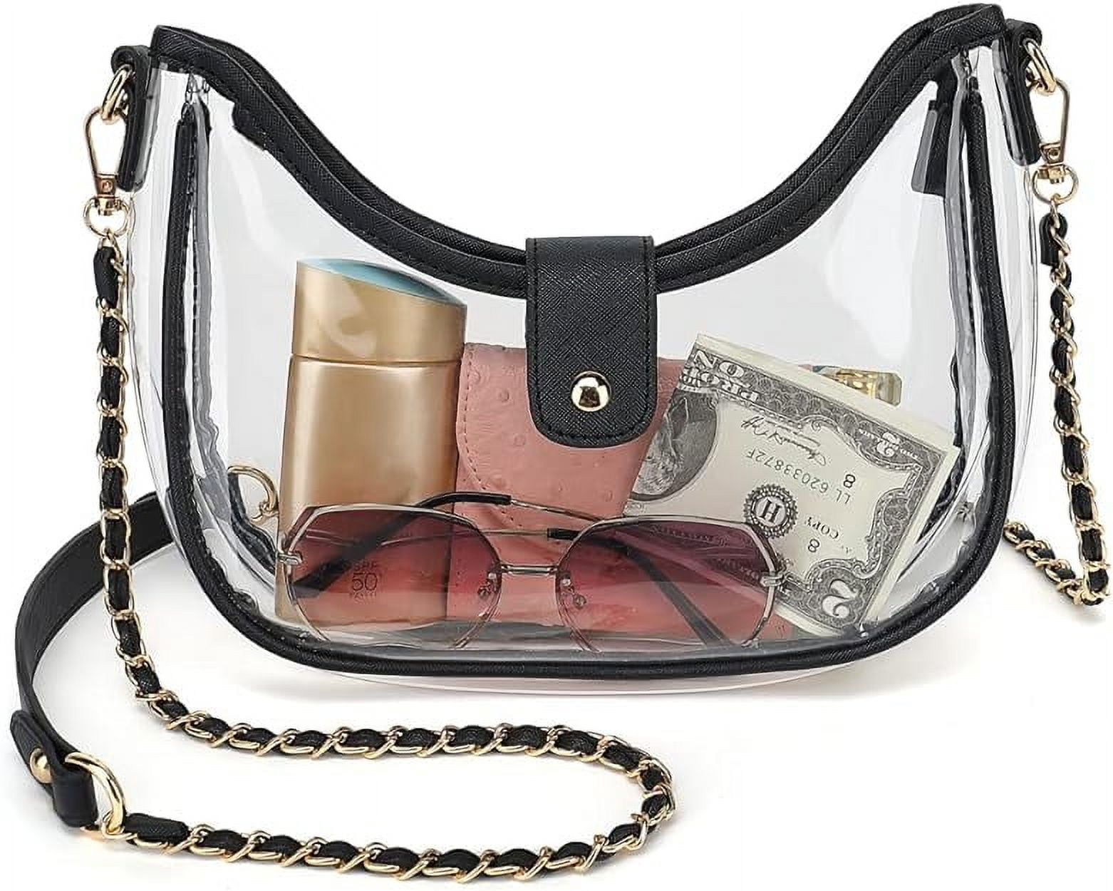 LOXOMU Clear Purses for Women Stadium Approved, Chic Clear Stadium Puse Clear Crossbody Bag for ...