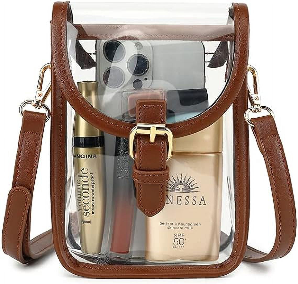 LOXOMU Small Clear Purse for Women Stadium, Clear Crossbody Cell Phone ...