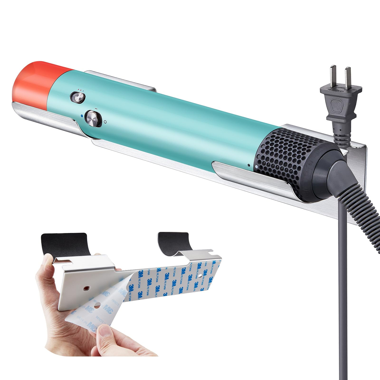 LOXSUN Curling Iron Holder Wall Mount, Stainless Steel Hair Tool ...