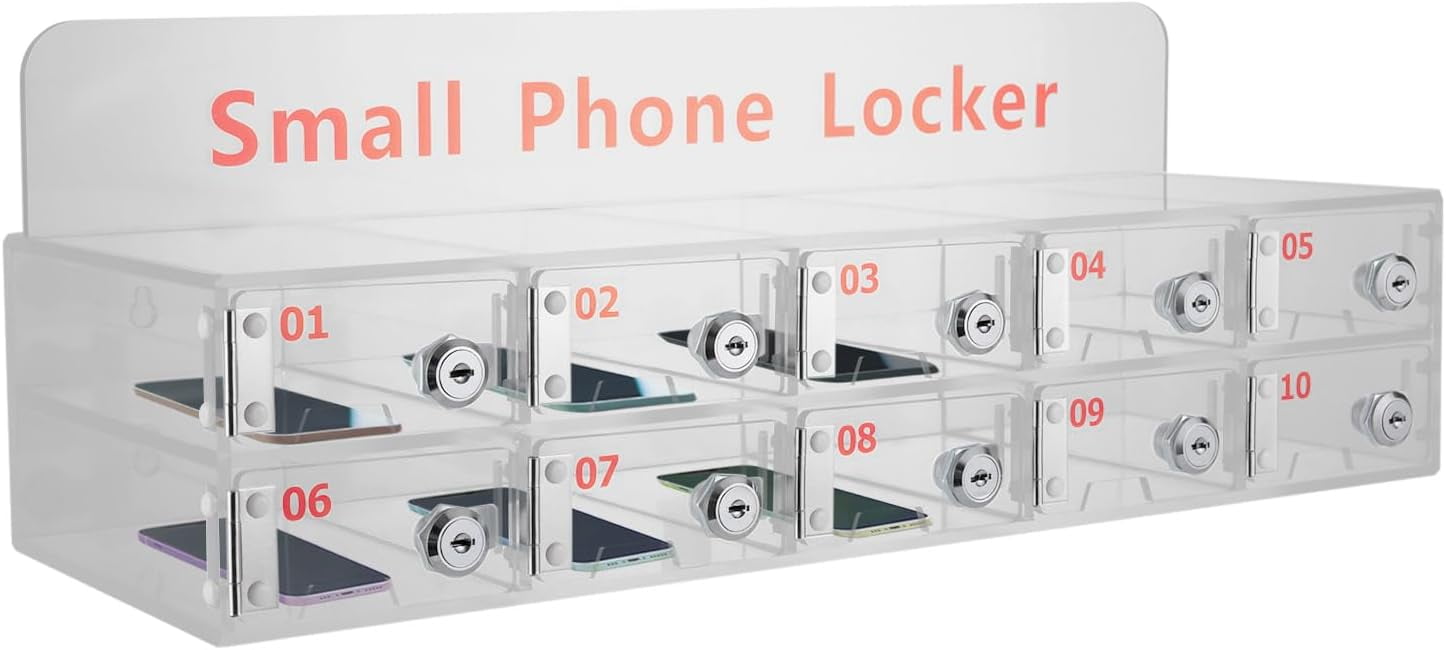 LOYALHEARTDY 10 Slots Acrylic Pocket Chart Storage Cabinet for Cell ...