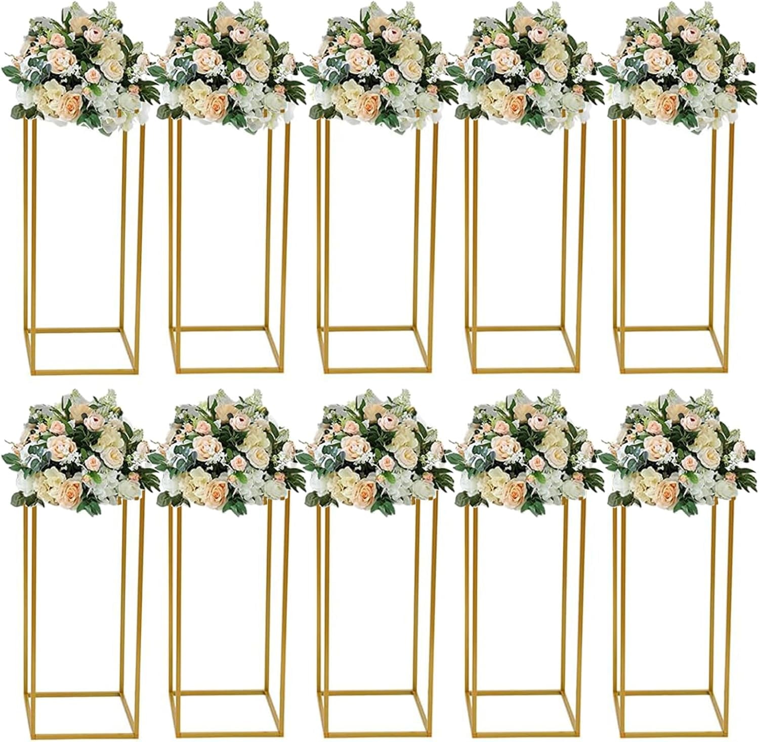LOYALHEARTDY 10pcs 23.6“ Tall Wedding Flower Stand Metal Vase Stand ...