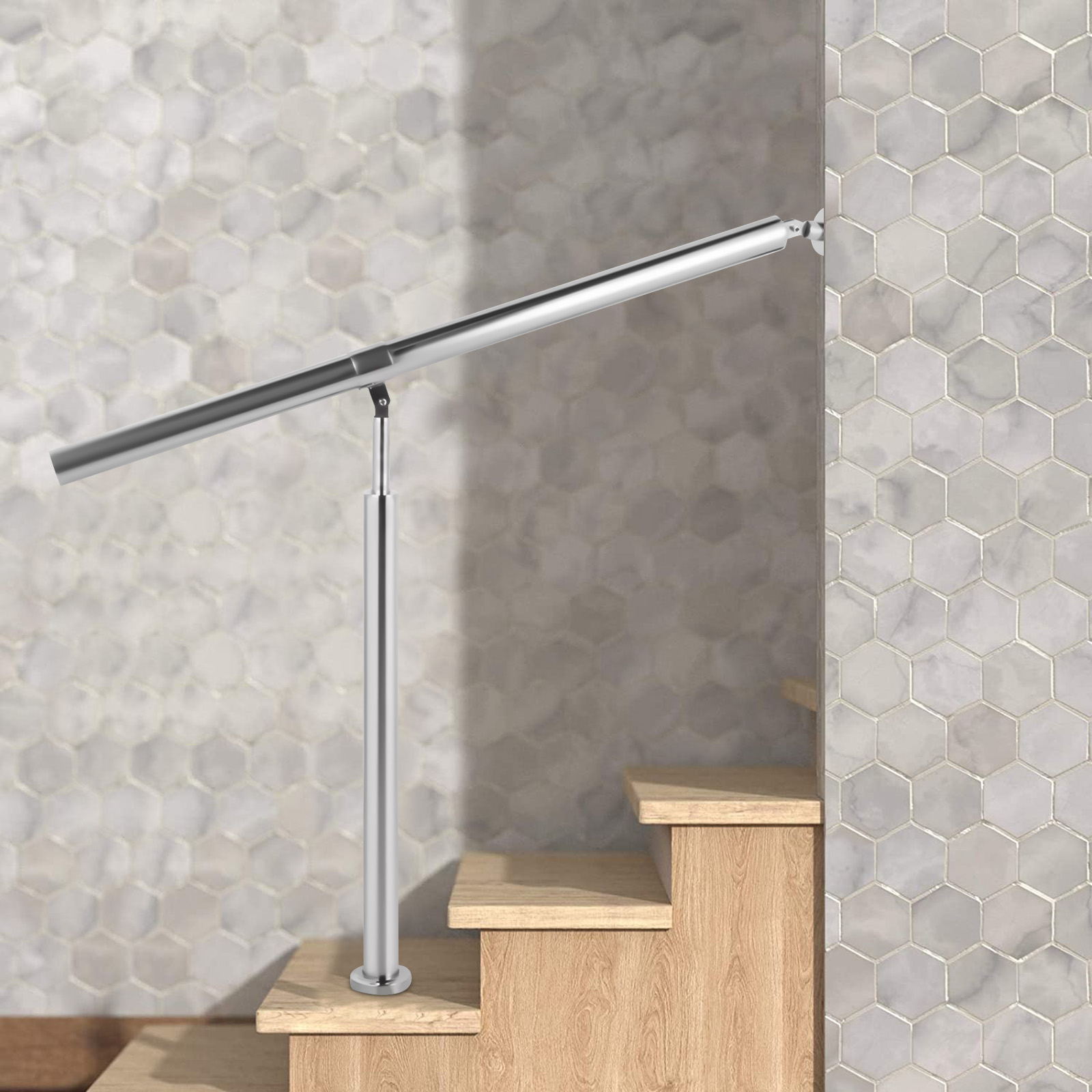 LOYALHEARTDY 3 Steps Step Handrail Stainless Steel Stair Railing Indoor ...