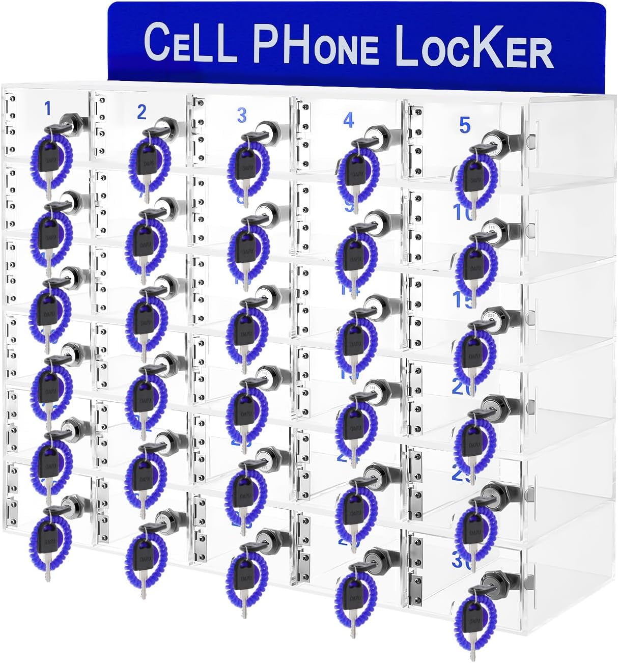 LOYALHEARTDY 30 Slots Acrylic Pocket Chart Storage Cabinet for Cell ...