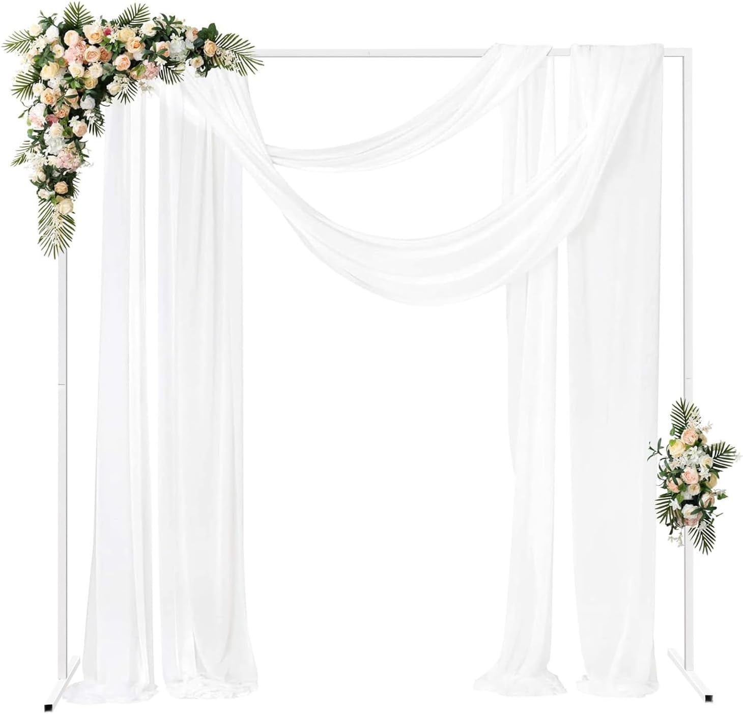 LOYALHEARTDY 6.6FT x 6.6FT Backdrop Stand White Square Wedding Arches ...