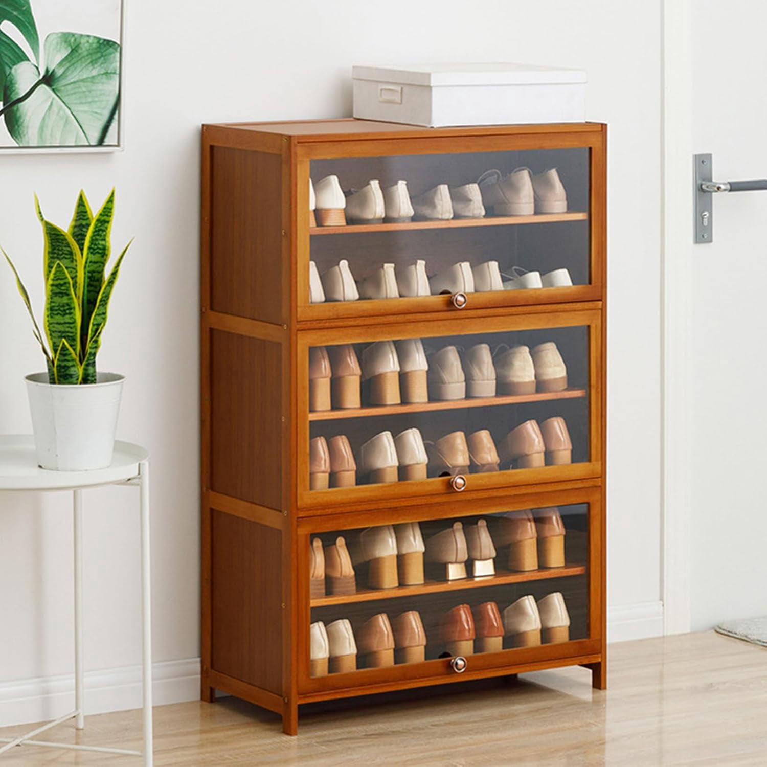 LOYALHEARTDY 6 Tier Tall Bamboo Shoe Storage Cabinet, Free Standing ...