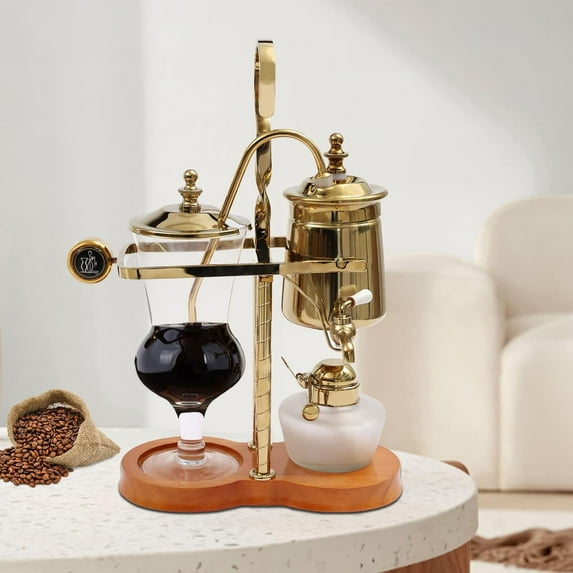 LOYALHEARTDY Belgian Luxury Syphon Coffee Machine Gold Retro Royal ...