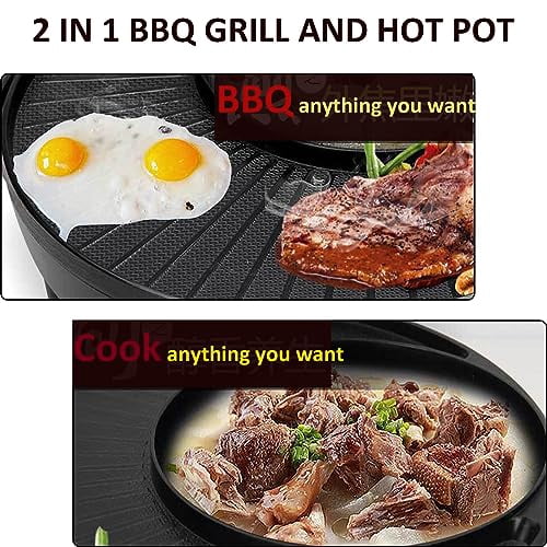 LOYALHEARTDY Circular Edition Hotpot Grill Combo, 2 in 1 BBQ Grill and ...