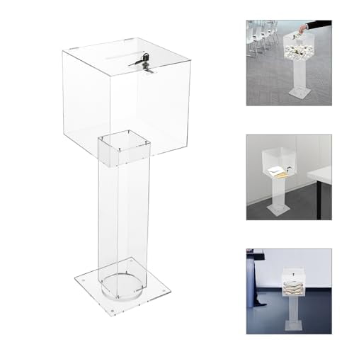 LOYALHEARTDY Clear Suggestion Box with Stand, Floor Standing Offering ...