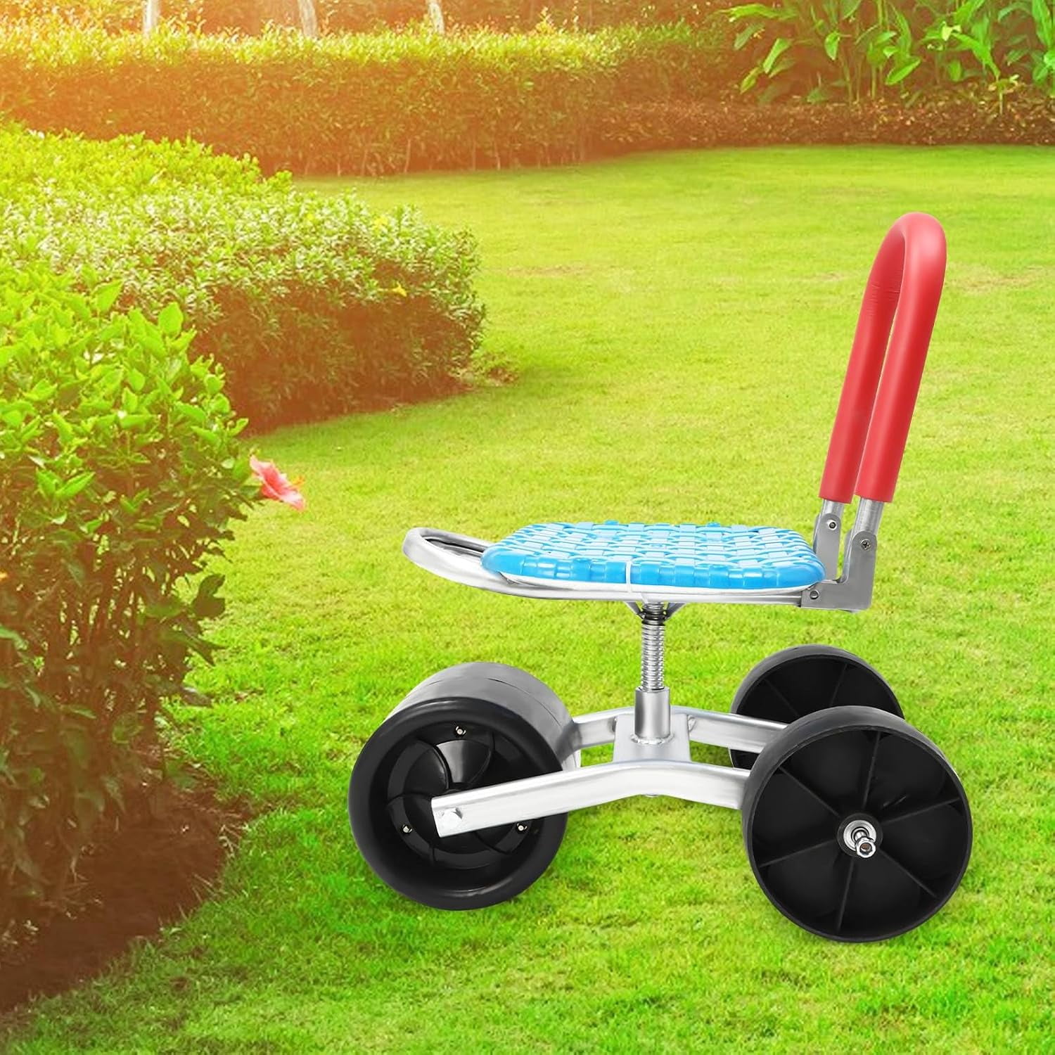 LOYALHEARTDY Garden Cart Rolling Work Seat Outdoor Lawn Yard Patio Pick ...