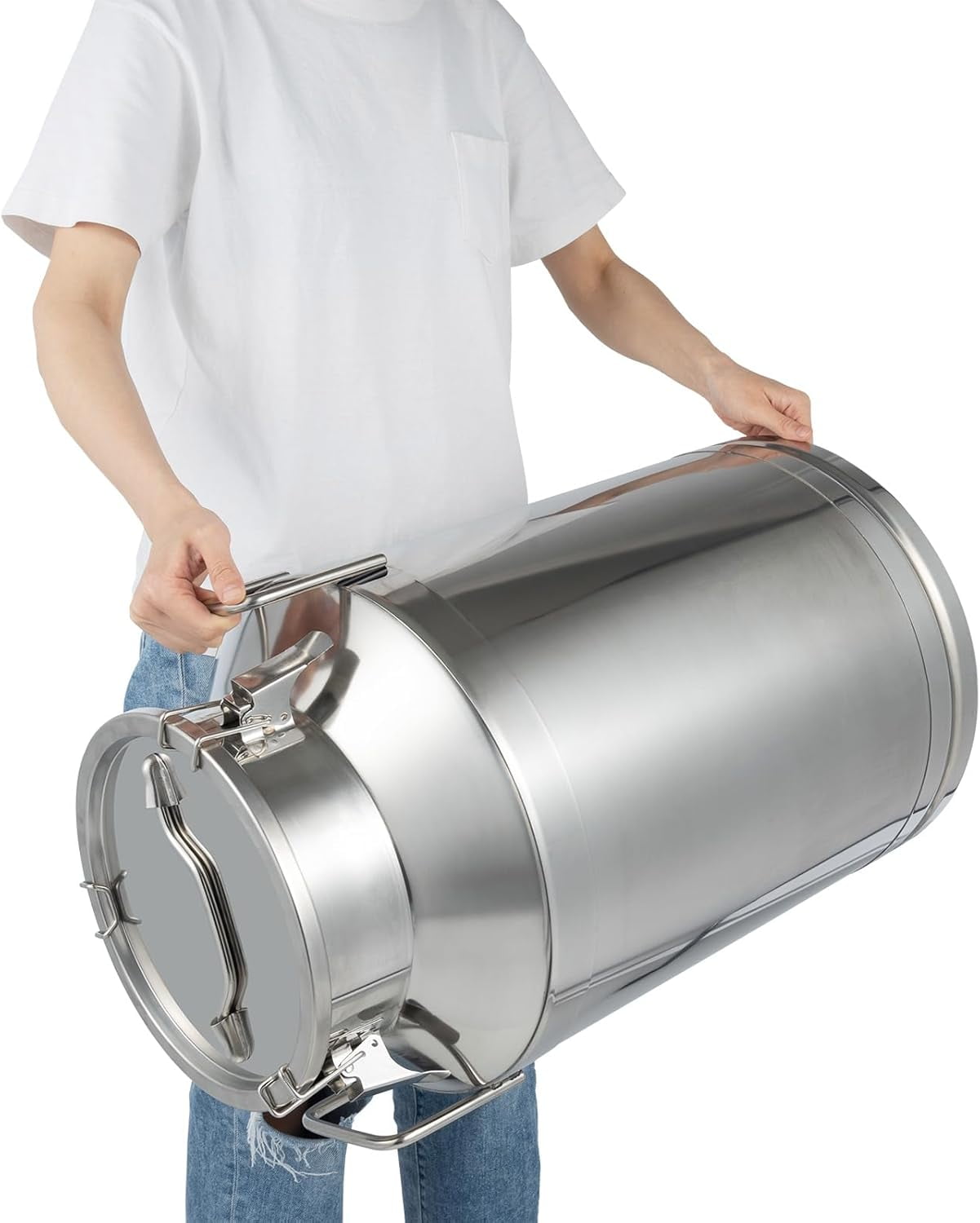 LOYALHEARTDY Milk Can, 60L/15.8Gallon Stainless Steel Milk Jug ...