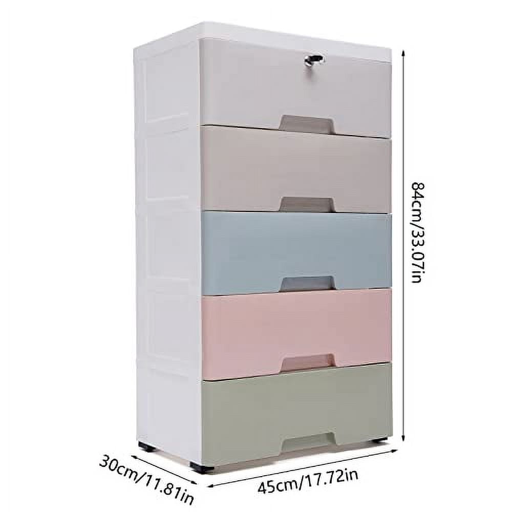 LOYALHEARTDY Plastic Drawers Dresser, 5 Drawers Dressers Chests with ...