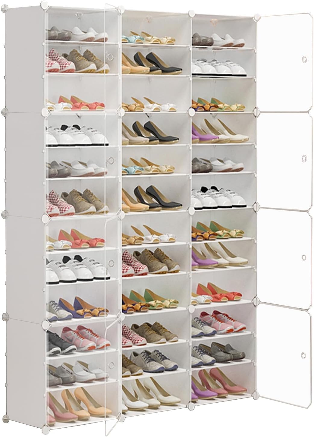 LOYALHEARTDY Portable Shoe Rack Organizer, 72 Pairs,Enclosed DIY Shoe ...