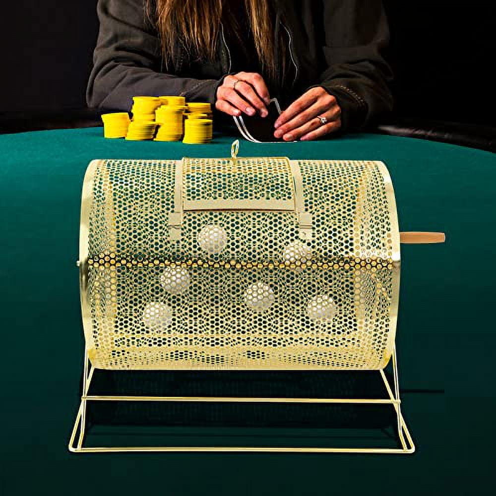 LOYALHEARTDY Raffle Drum, Medium Brass Raffle Ticket Spinning Cage with ...