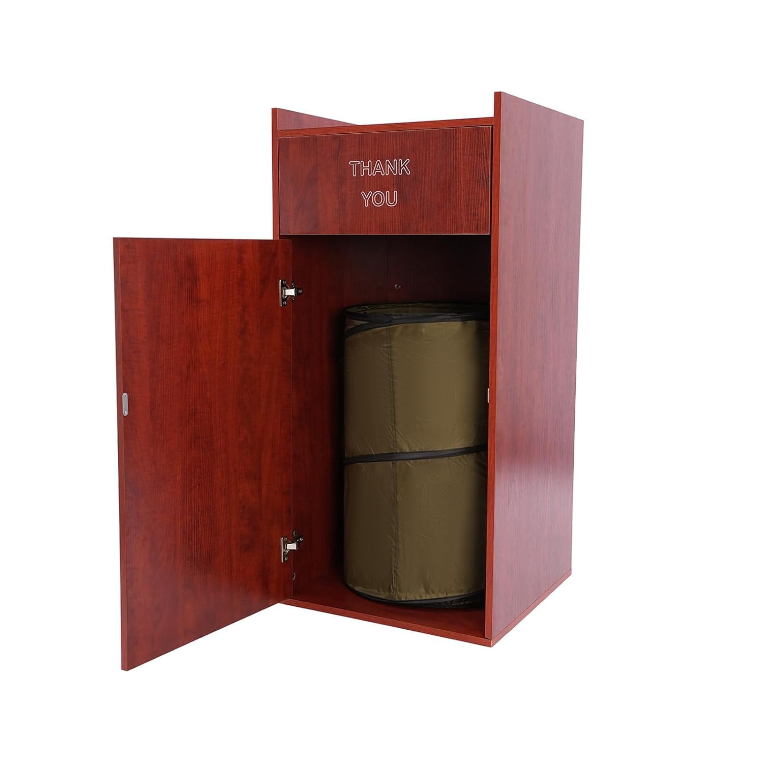 LOYALHEARTDY Restaurant Trash Can Cabinet with Foldable Canvas Trash ...
