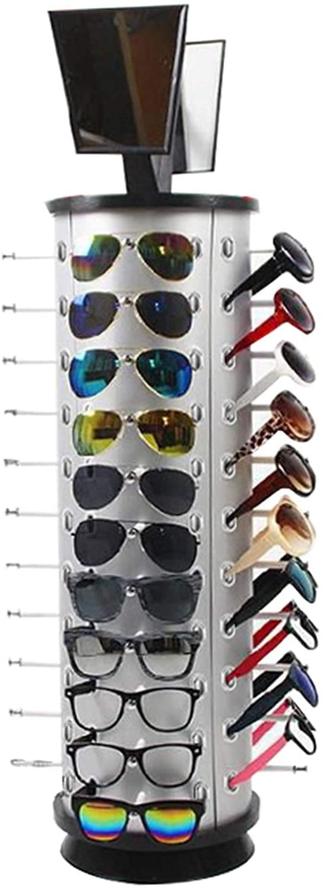 LOYALHEARTDY Sunglasses Display Stand, 360 Rotating, 44 Pairs, Round ...