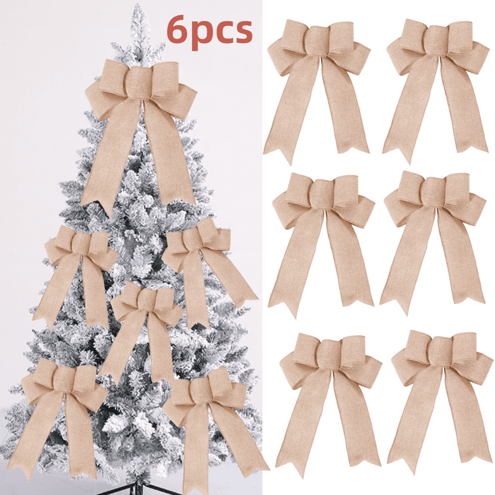 Loyalse Christmas Hanging Decorations 6pcs Christmas Bows Large