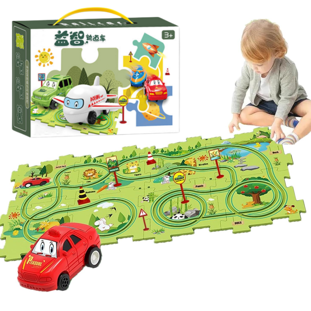 LOYALSE Puzzle Racer Car Track, Puzzle Racer Kids Car Track Set, Puzzle ...